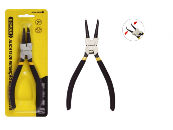 ALICATE DE RETENÇÃO INTERNA CURVA 7" BOM-1616